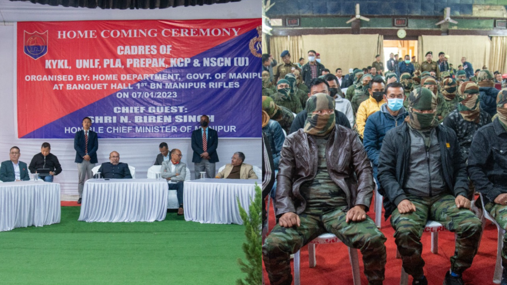 43 cadres of 9 militant outfits lay down arms in Manipur | Northeast Live