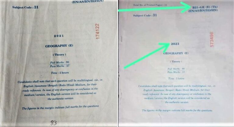 Assam HSLC Exam: Geography question paper of 2021 made viral as paper ...