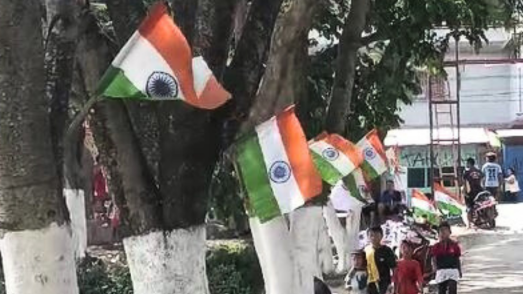 Tri-Colour flutters in the air as Kangpokpi gets ready to welcome Amit ...