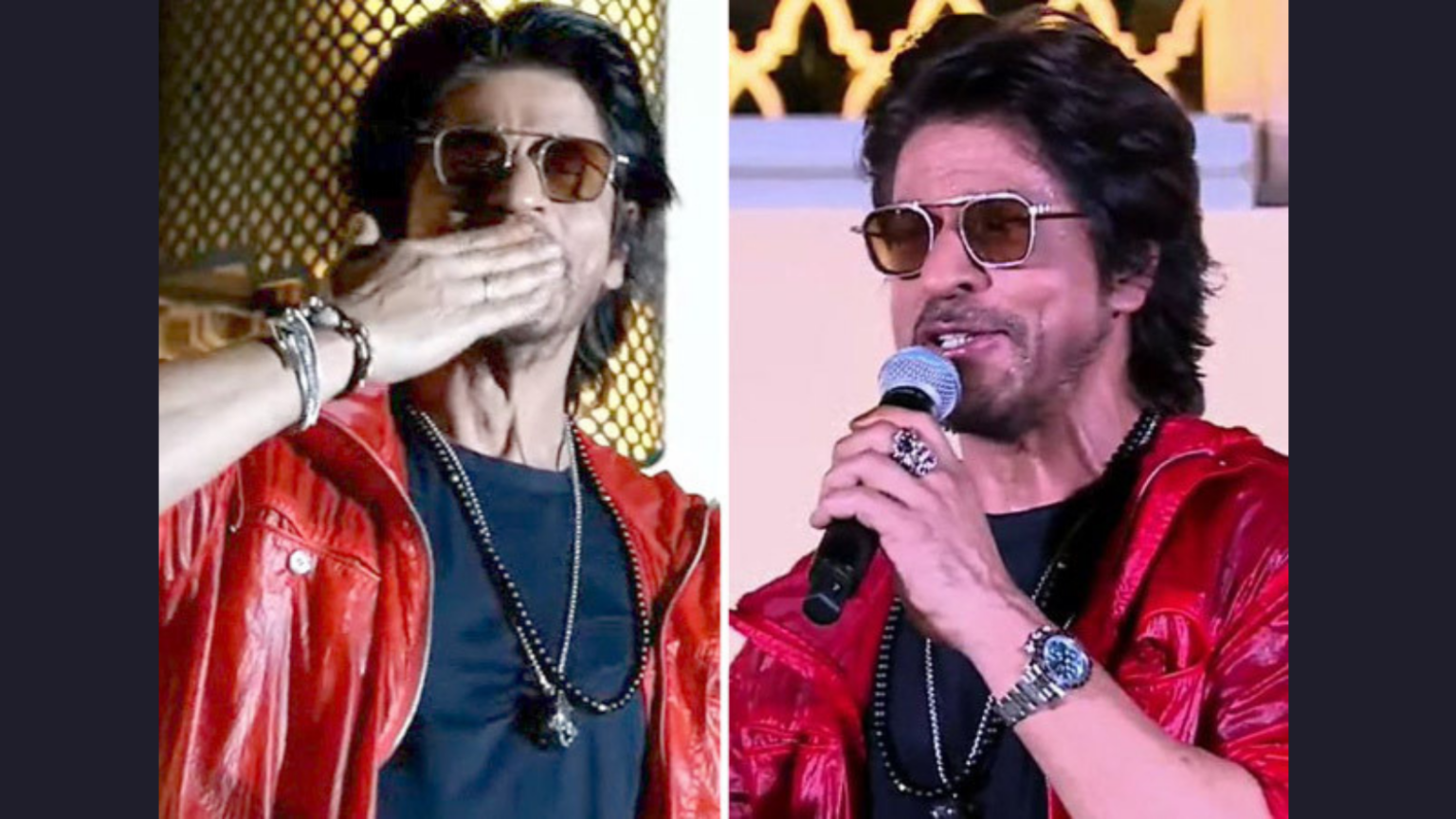 SRK recites 'Bete ko haath lagane se pehle’ dialouge from 'Jawan' at ...