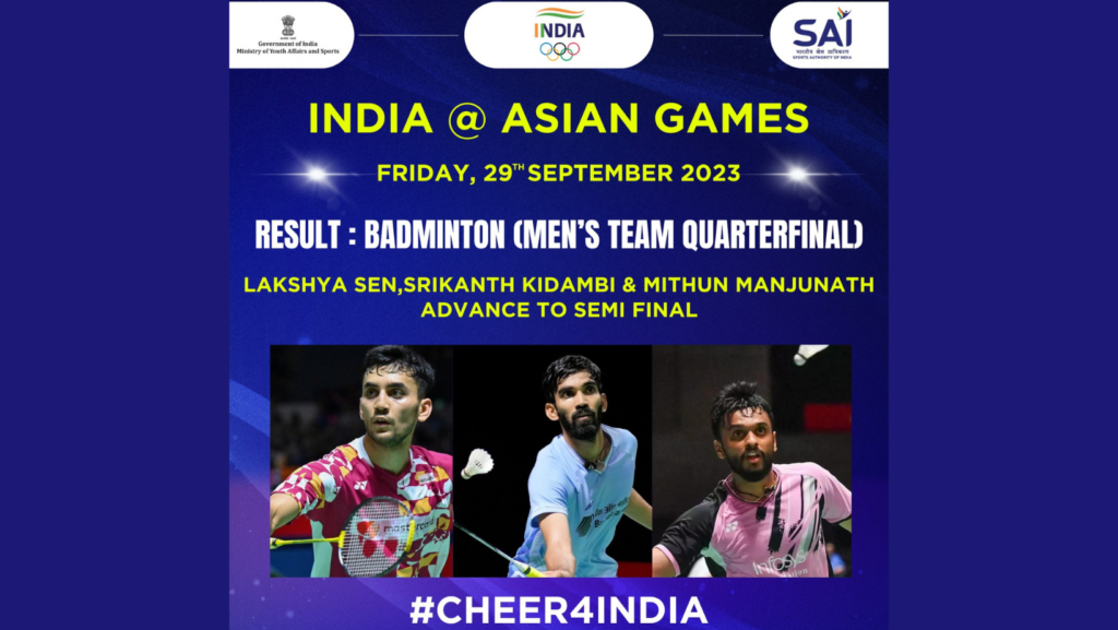 Asian Games: Indian men's badminton team assures historic medal after ...
