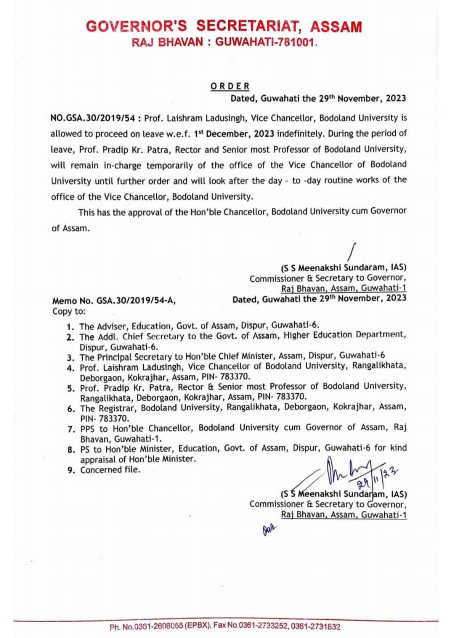 Corruption accused Bodoland University Vice Chancellor Prof Laishram ...