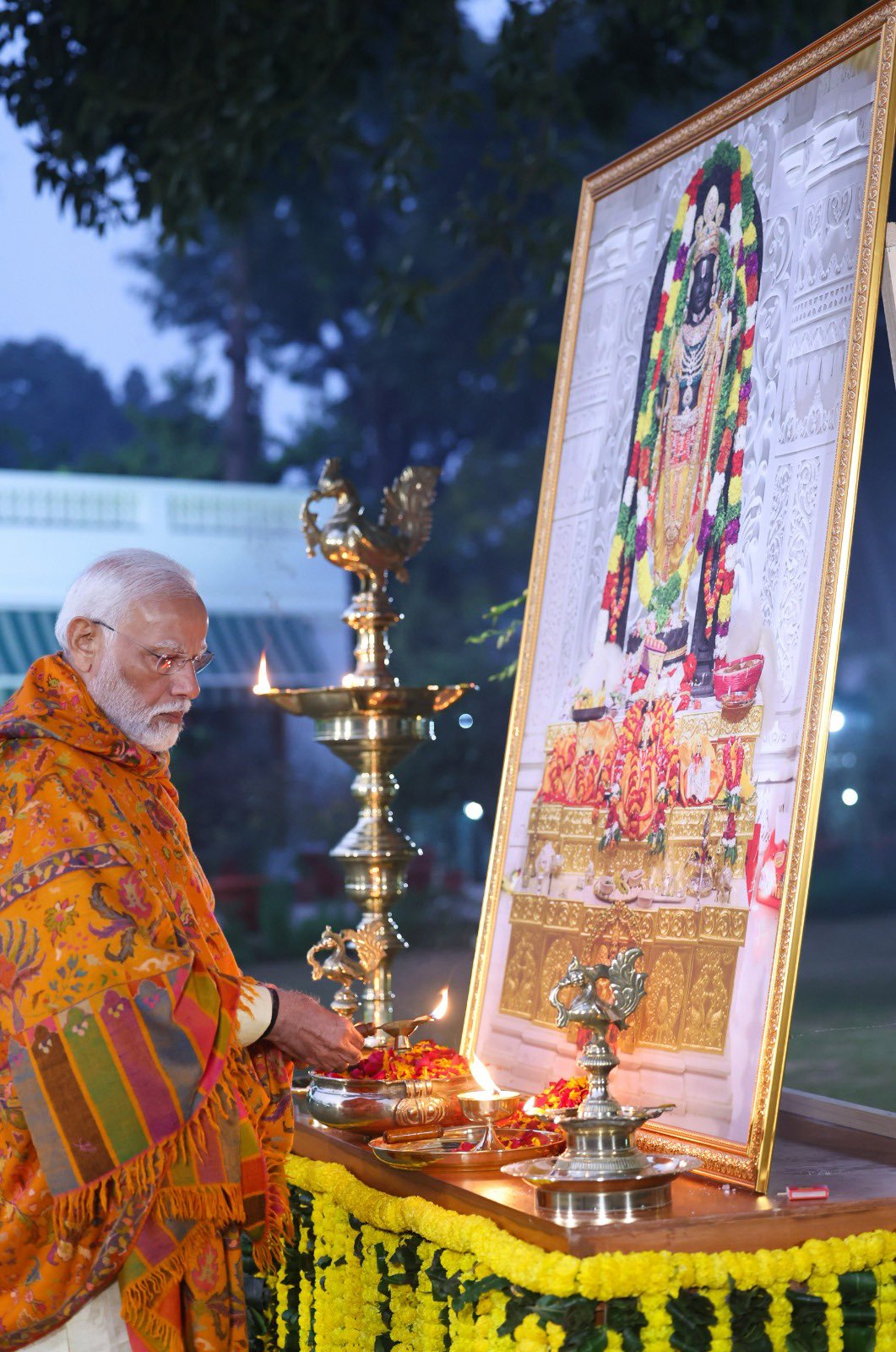 PM Modi lights 'Ram Jyoti' after 'Pran Pratishtha' ceremony of Ram ...