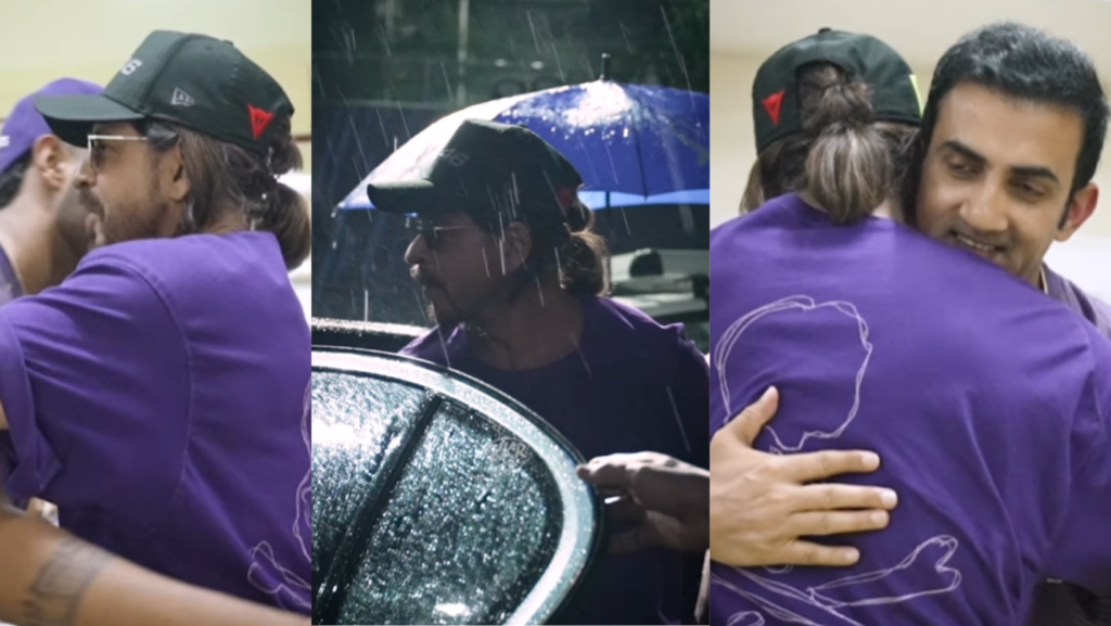 IPL: Even rain cannot dampen SRK's love for KKR, meets Gambhir and Co