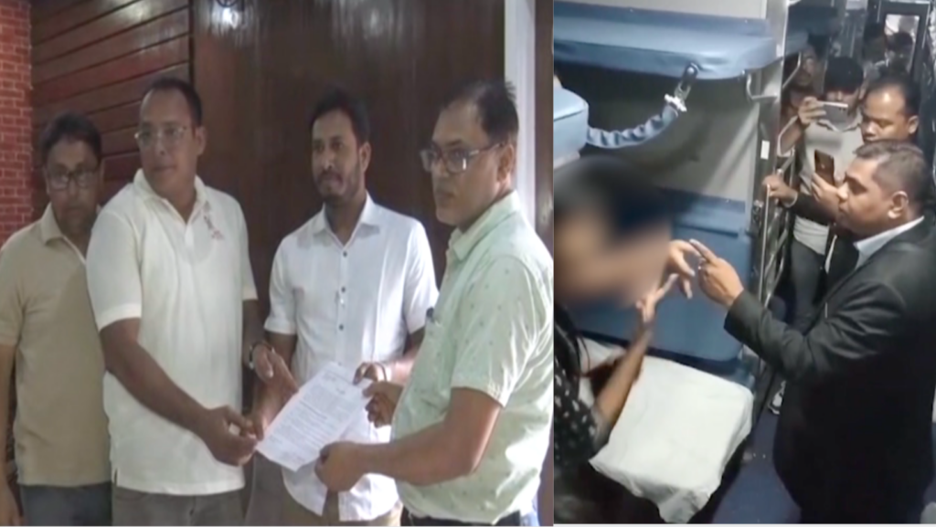 Watch: Railway ticket checker shoves and pushes woman passenger, youth ...