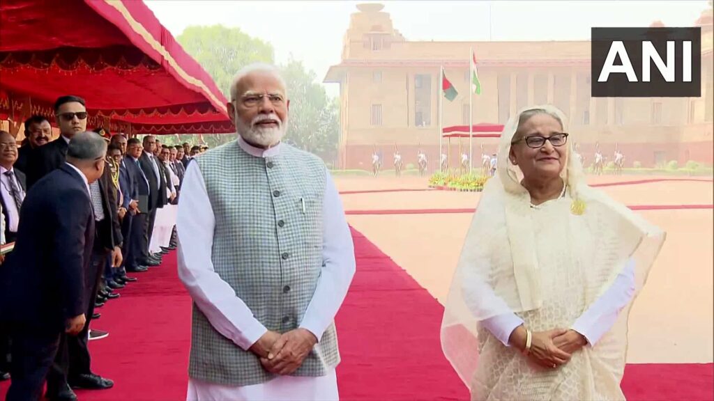 Bangladesh PM Hasina receives ceremonial welcome at Rashtrapati Bhavan
