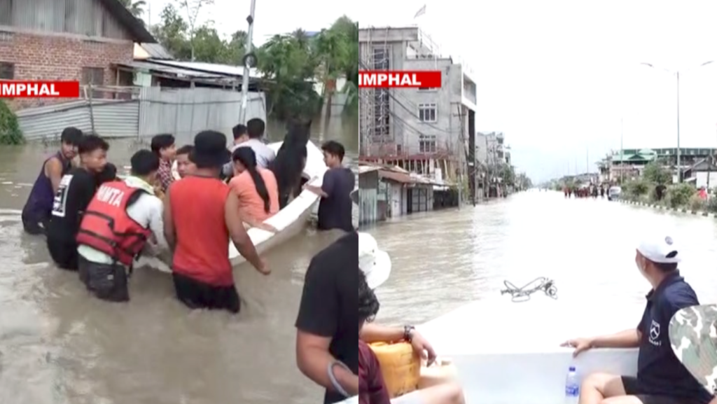 Floods in Manipur: Large parts of Imphal city under water, paddy fields ...