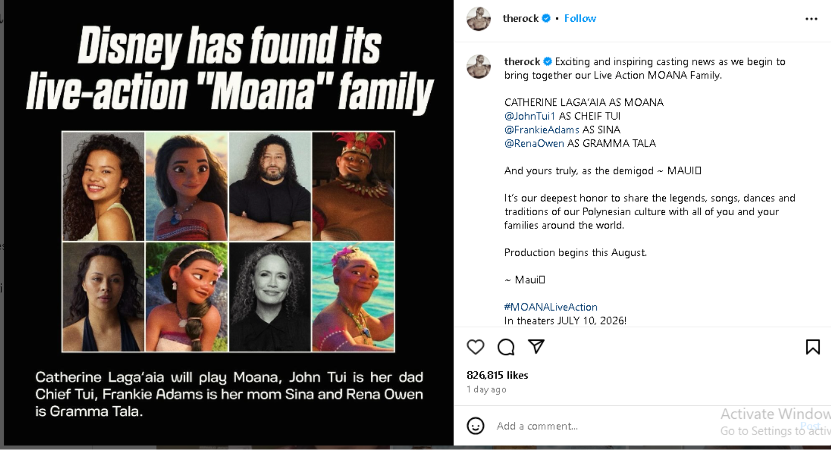 Dwayne Johnson announces casting for Disney's live-action 'Moana ...