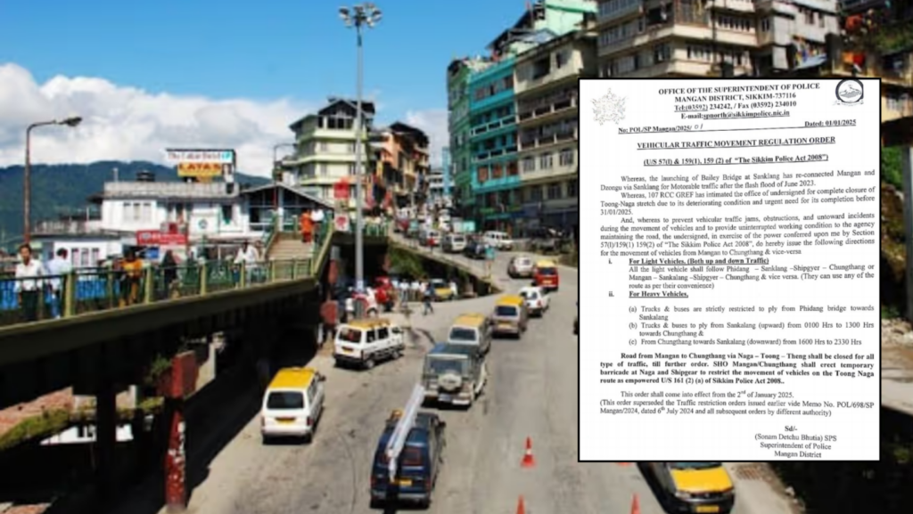 New Traffic Regulations Issued for Mangan-Chungthang Route