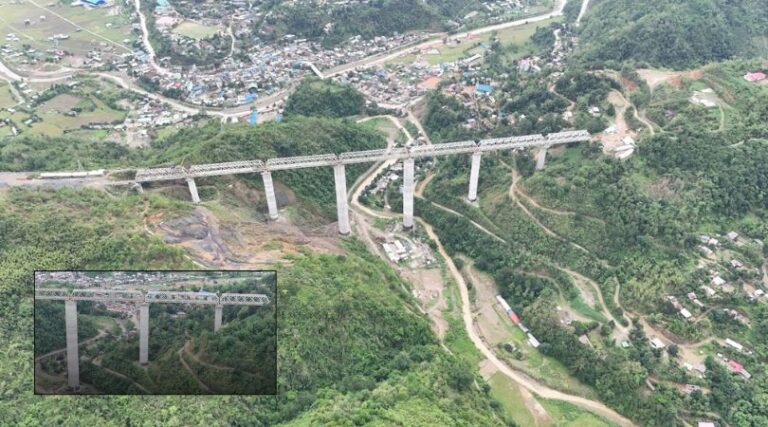 World’s Tallest Railway Pier Bridge Completed in Noney, Manipur