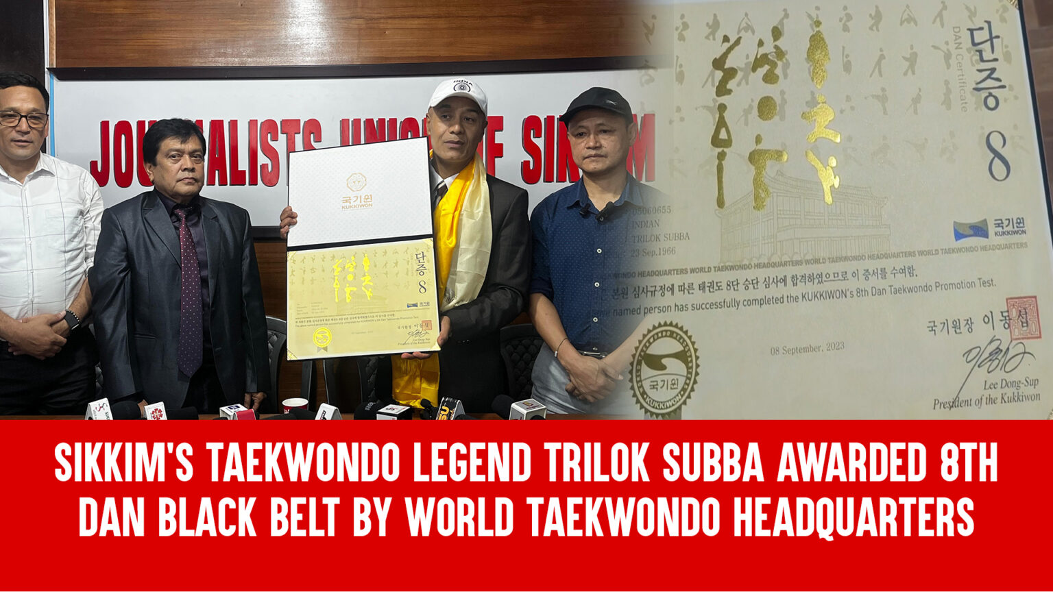 Sikkim’s Taekwondo Legend Trilok Subba Awarded 8th Dan Black Belt by ...
