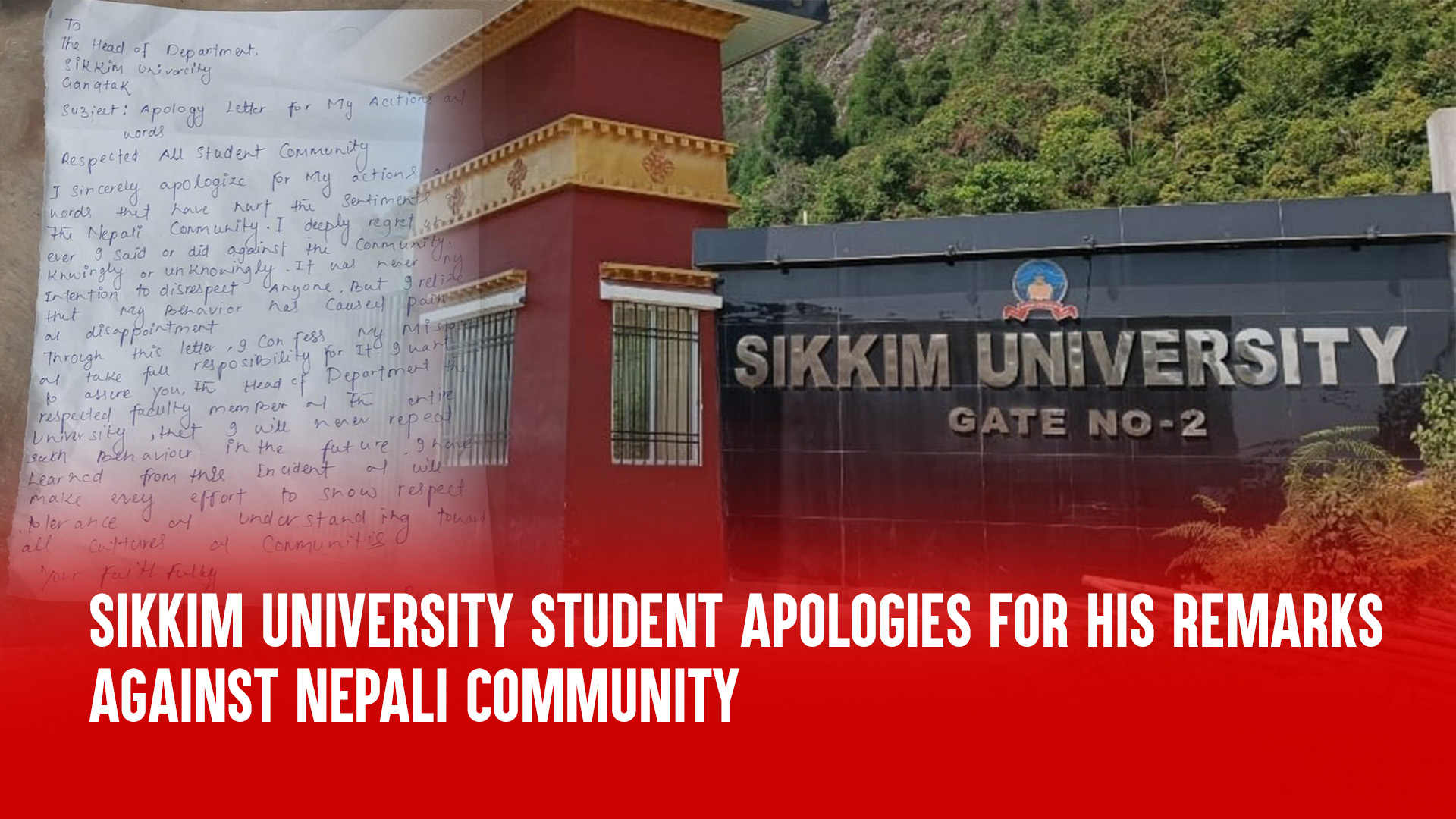 Sikkim University Student Apologies For His Remarks Against Nepali ...