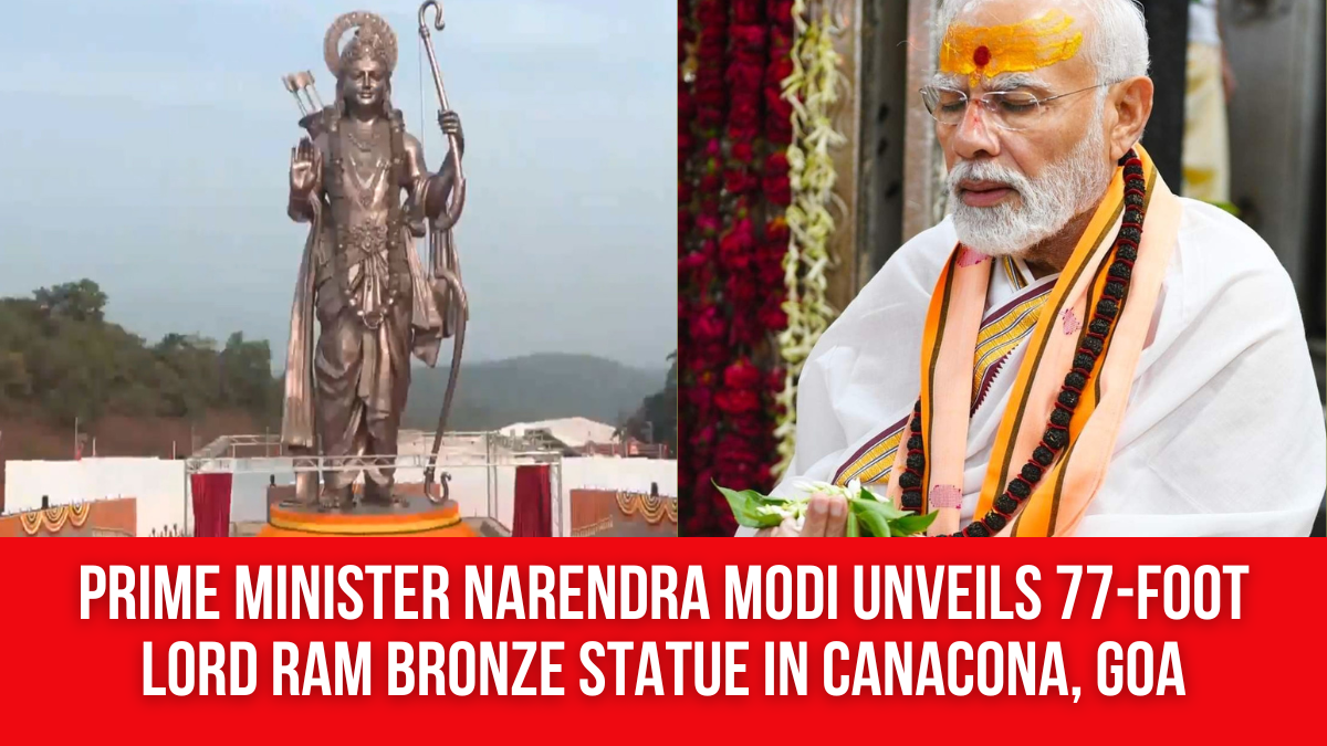 Prime Minister Narendra Modi unveils 77-foot Lord Ram bronze statue in ...